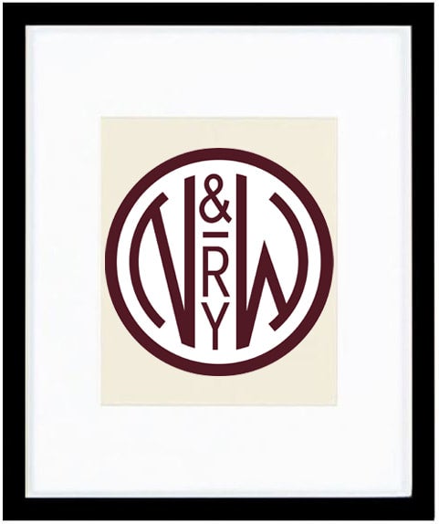Norfolk & Western Railway Logo, Original (Framed, 11 x 14 Inch ...