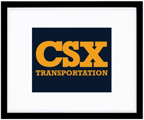 CSX Transportation Logo, Modern (Framed) | Railroad Logos, By American-Rails.com