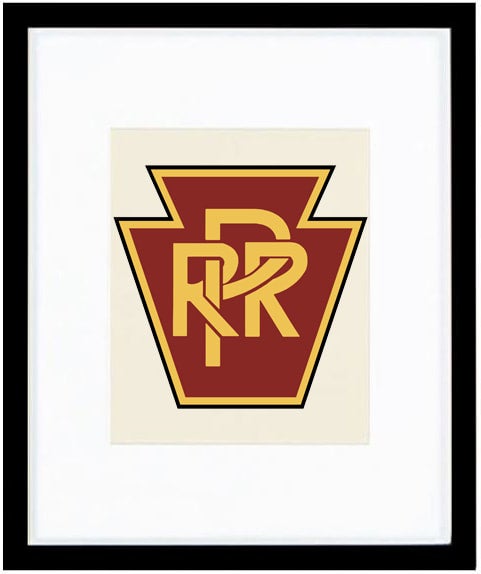 Pennsylvania Railroad Logo, Gold Trim (Framed, 11 x 14 Inch) | Railroad ...